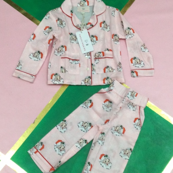 Smockingbird | Pajamas | Nwt Smockingbird Pink Santa Pajamas | Poshmark
